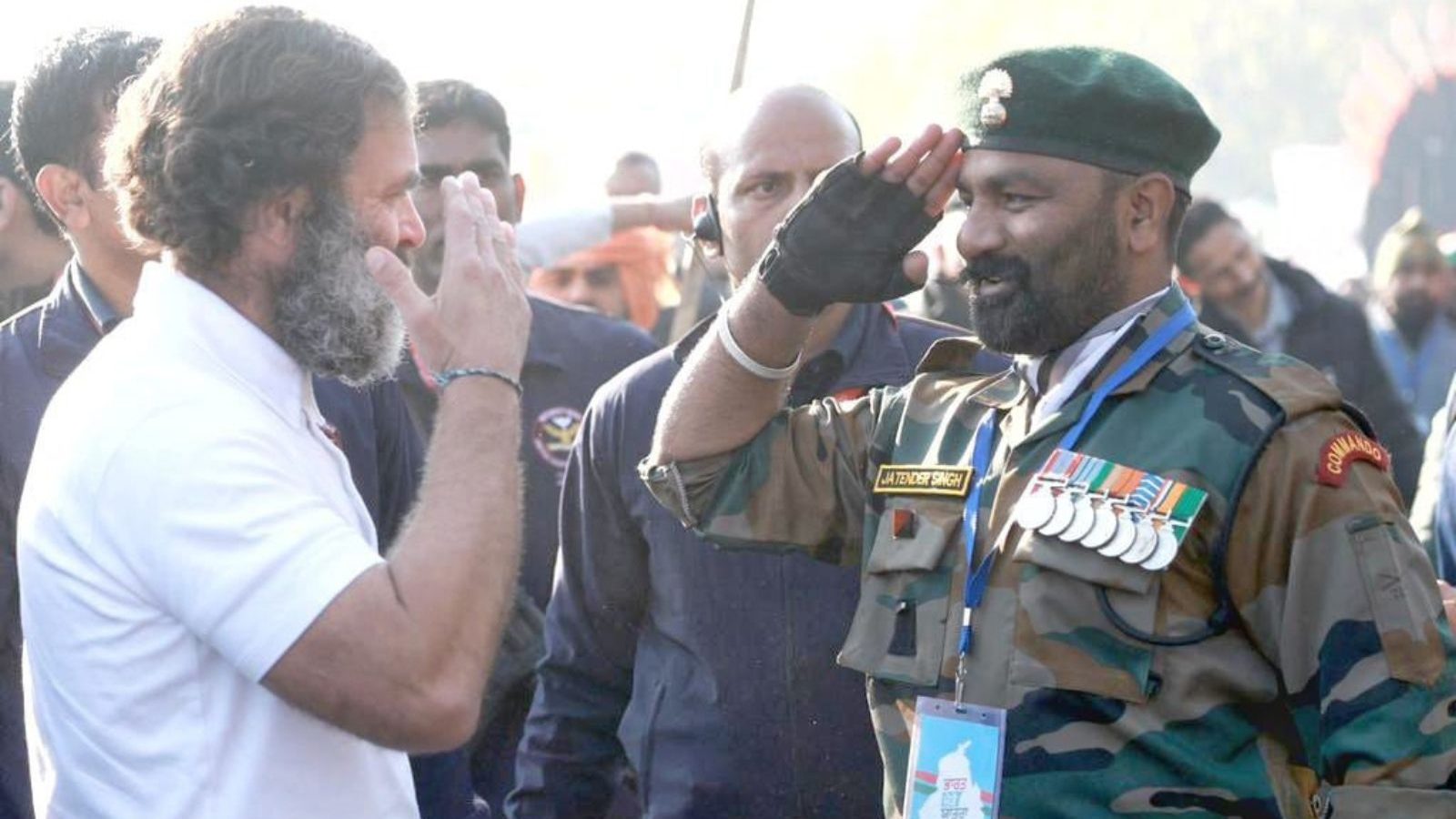 Punjab: Army 'Commando' in Combat Uniform Salutes Rahul Gandhi During ...