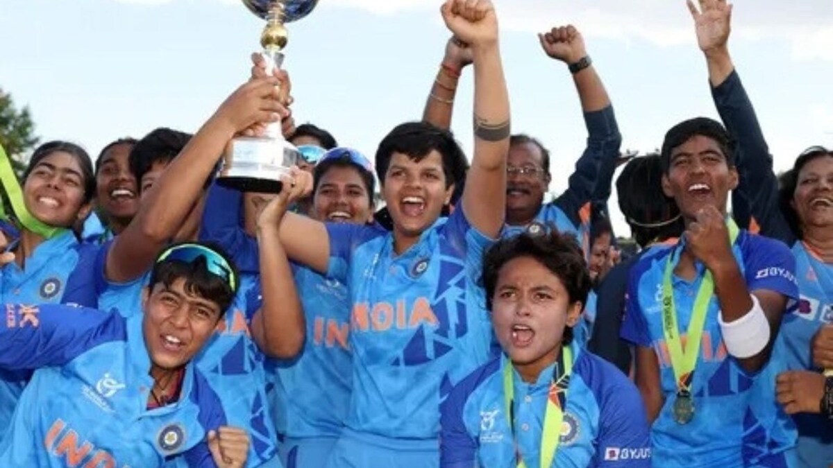 Winning the Inaugural World Cup with Name of India Written in Golden ...