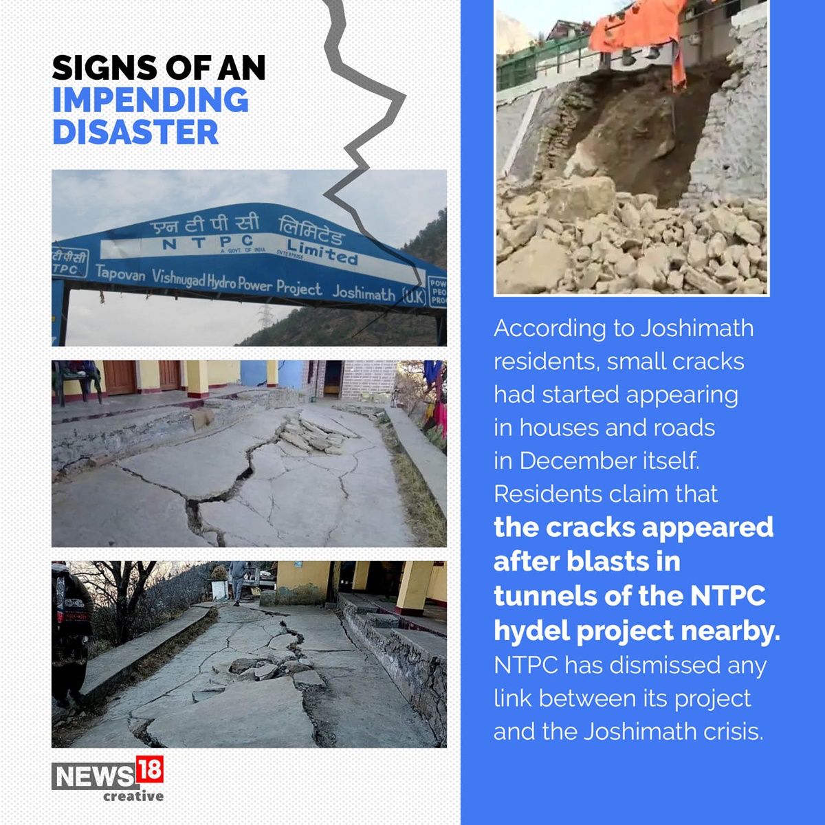 A Sinking Town: Here is Why Joshimath is in Crisis | In GFX - News18