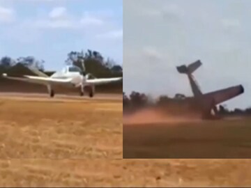 Watch: Plane Topples on Runway As Nose Gear Collapses - News18