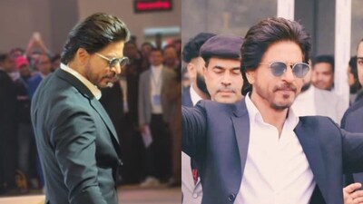 Shah Rukh Khan Sings ‘Tujhe Dekha Toh’, Greets Fans With Folded Hands At Auto Expo 2023 | Movies ...