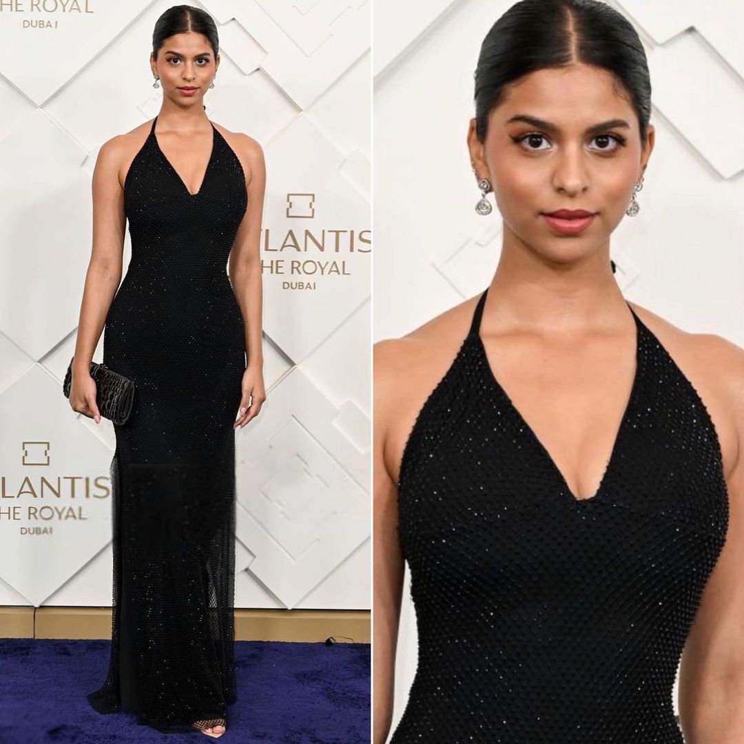 Suhana Khan Is A Sight To Behold In Black Figure Hugging Dress And Pink