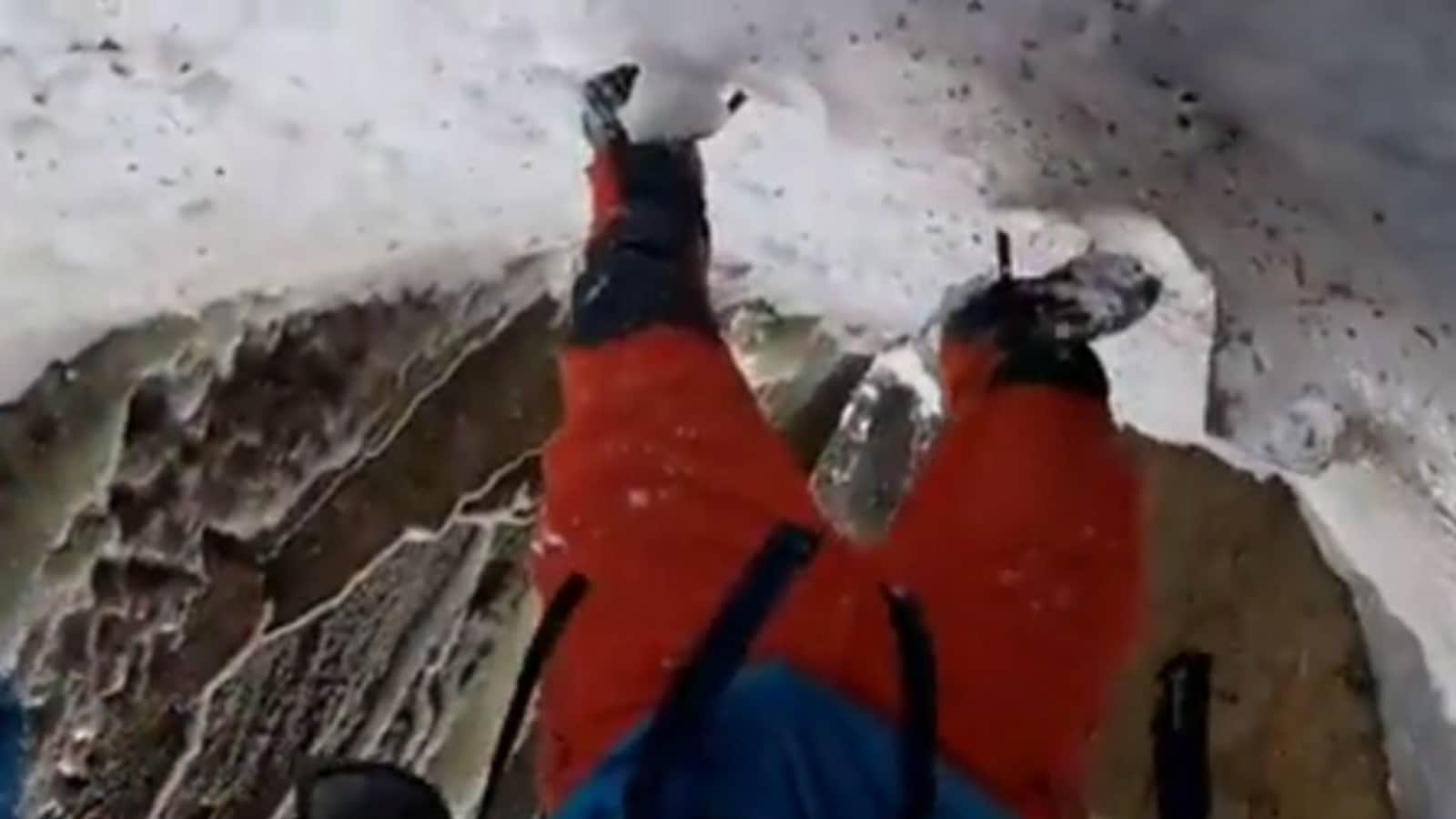 Watch: This Video Of A Solo Mountaineer Almost Falling To Death While ...