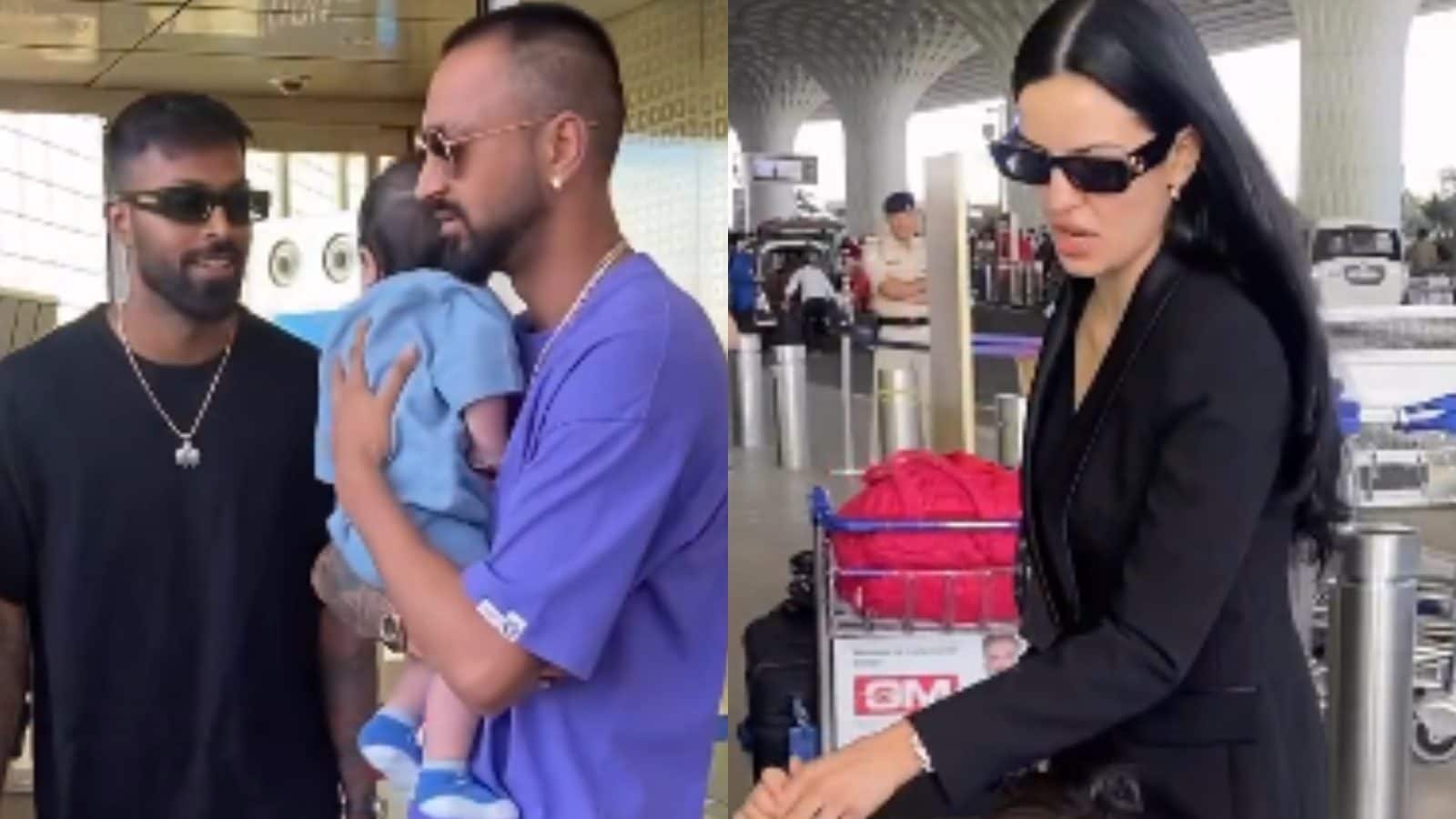Hardik Pandya, Wife Natasa Stankovic and Fam Leave Mumbai Amid ...
