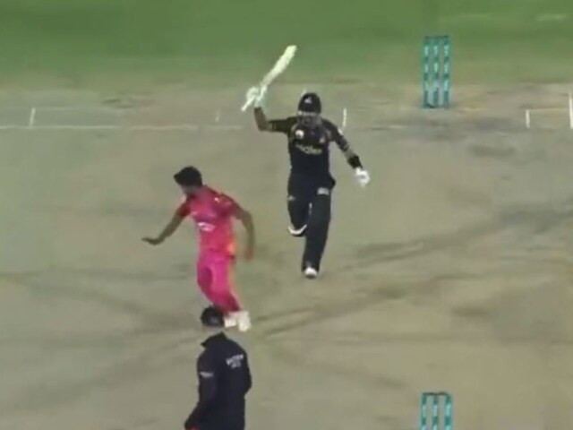 Watch Hasan Ali Scared After Babar Azam Raises His Bat While Taking A