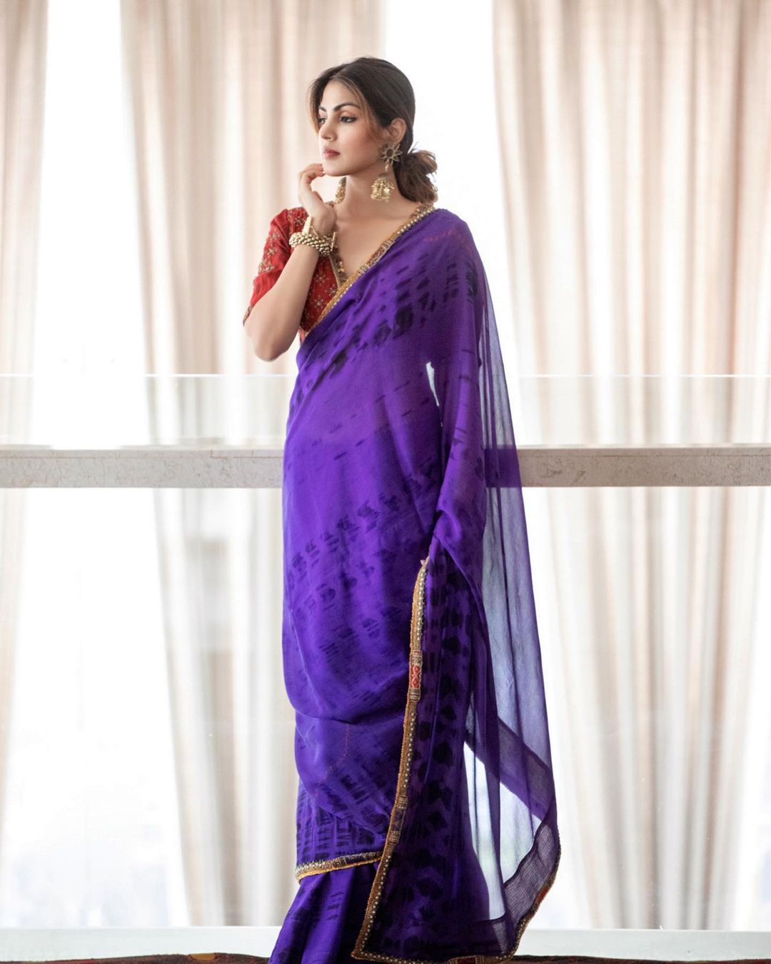 Rhea Chakraborty In Blush Ruffle Saree Is A Sight For Sore Eyes, See ...