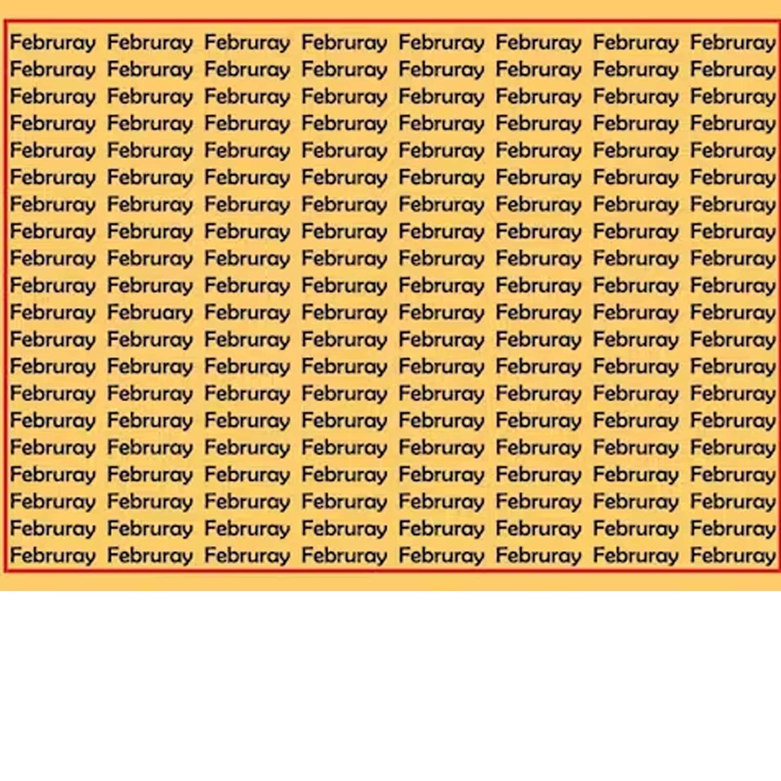 Optical Illusion: Find The Correct Spelling Of 'February'; You Have 8 ...