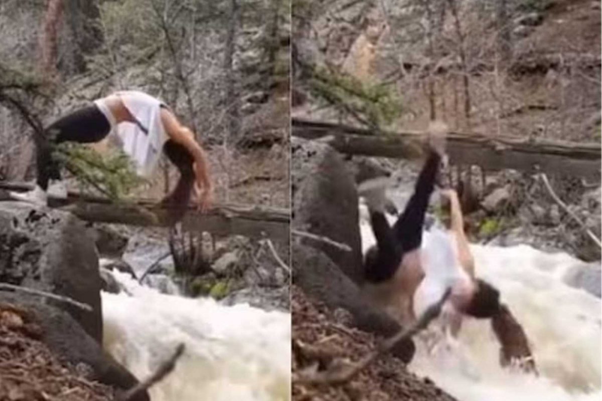 Girl Falling Off Cliff Gif
