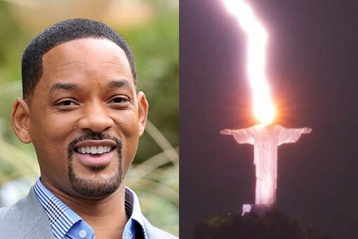 Will Smith Amazed By Lightning Striking Christ the Redeemer Statue in ...