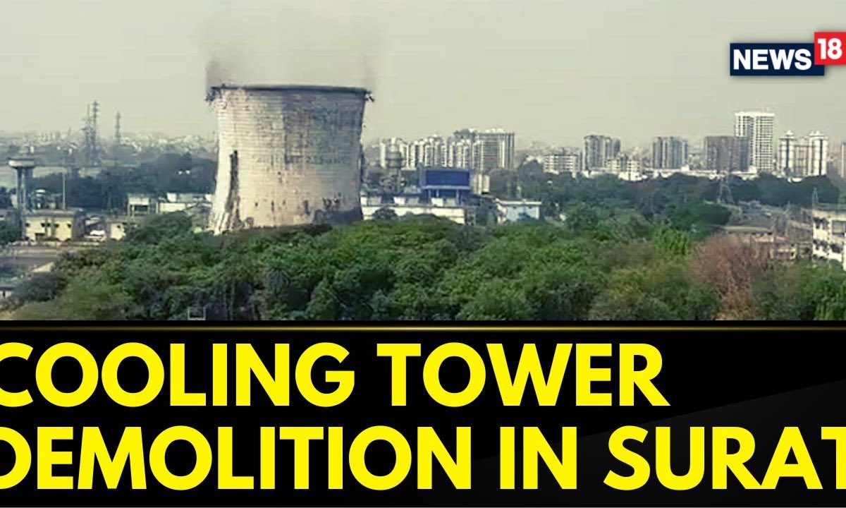 Cooling Tower Demolished In Surat Via Controlled Explosion | Tower At ...