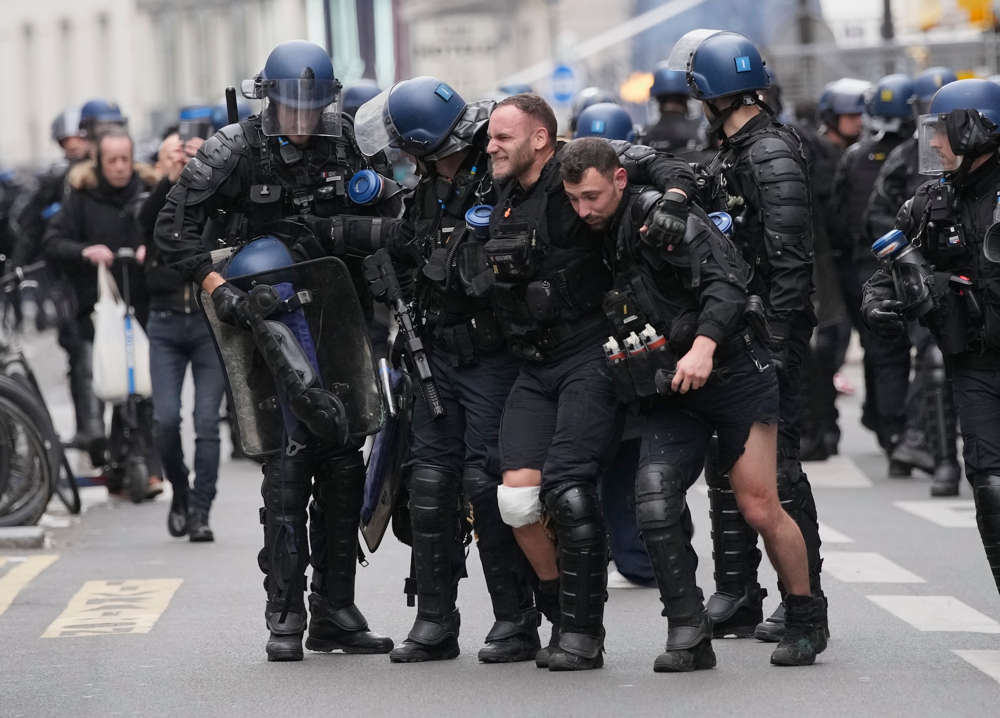 Violence Surges in French Protests as Parisians Take to Streets Against ...