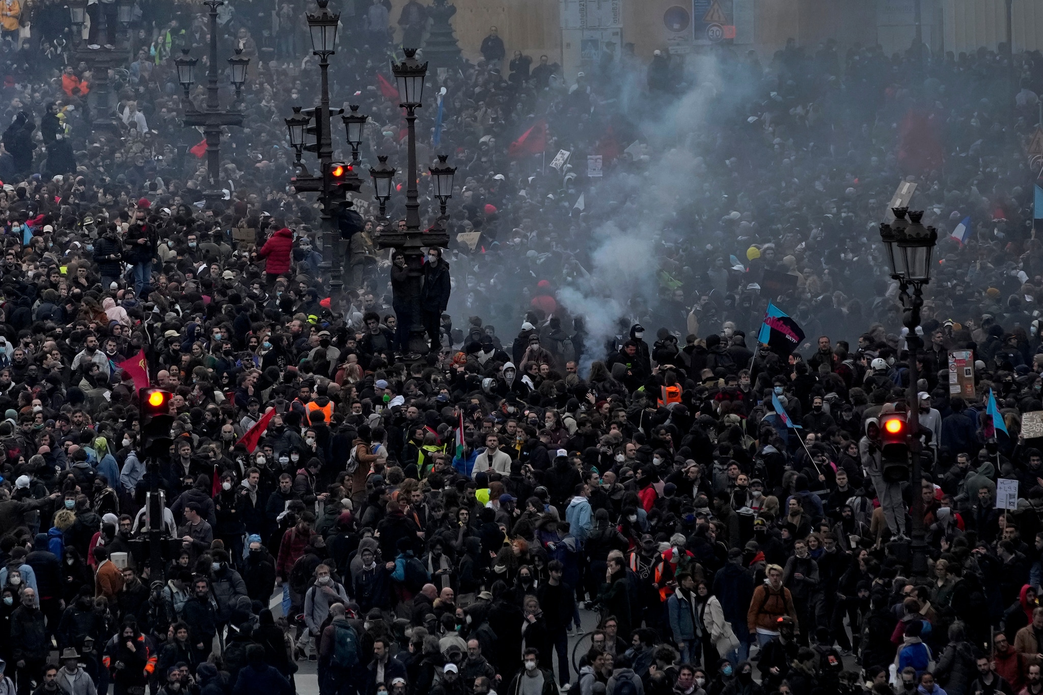 Violence Surges in French Protests as Parisians Take to Streets Against ...