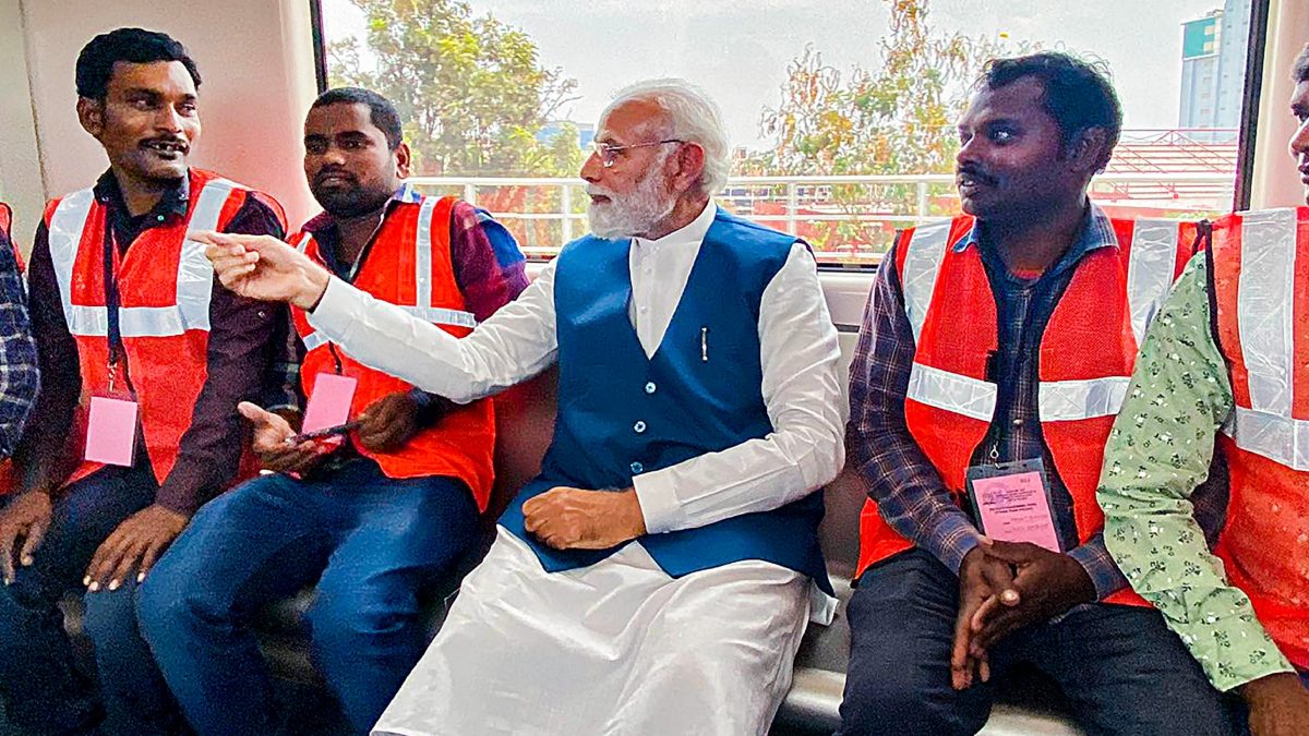 'India Will Achieve Developed Tag by 2047': PM Modi Launches New Metro Line in B'luru on 7th K ...