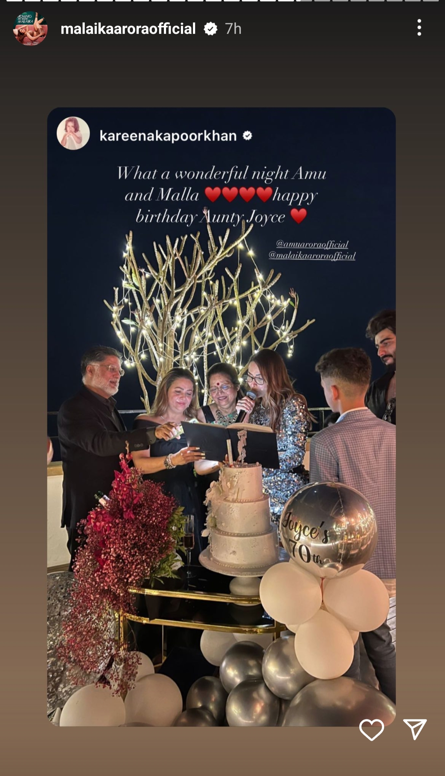 Malaika Arora Throws Intimate Birthday Bash for Mom; Arjun Kapoor ...