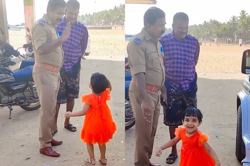 Watch Adorable Video Of Little Girl Saluting Kerala Police Officer