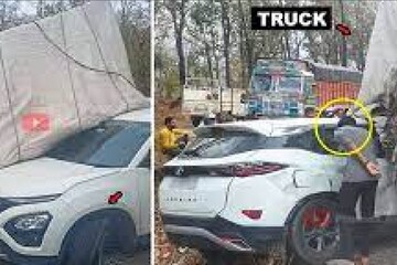 Watch: Tata Harrier Collides with Mini Truck, Post-Accident Outcome ...