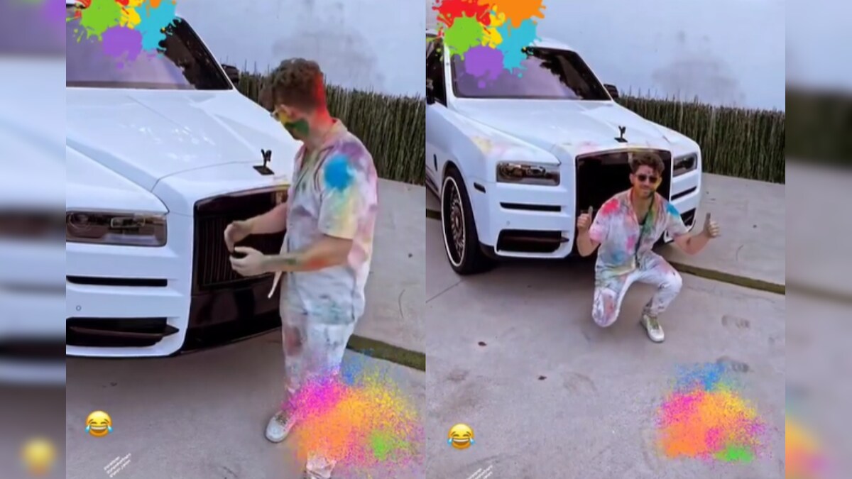 Nick Jonas Colours Multi Crore Rolls Royce Ghost With Holi Colours ...