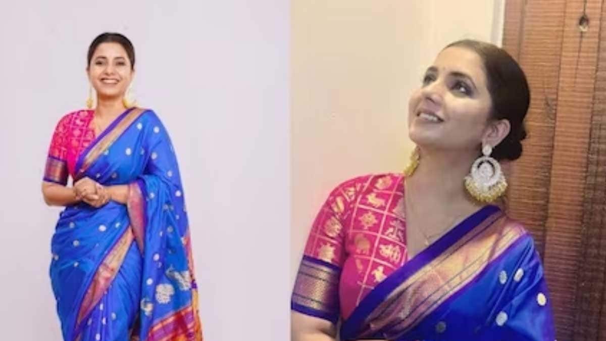 Why Marathi Actress Sayali Sanjeev's Blue Banarasi-Paithani Saree Is ...