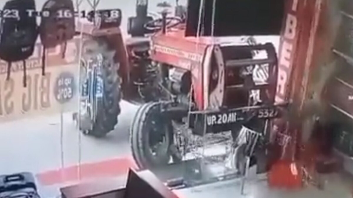 Viral Video: Tractor Starts on its Own and Rams into UP Shop, CCTV ...