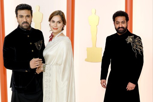 Oscars 2023: RRR Stars Ram Charan And Jr NTR Shine Bright In Black ...