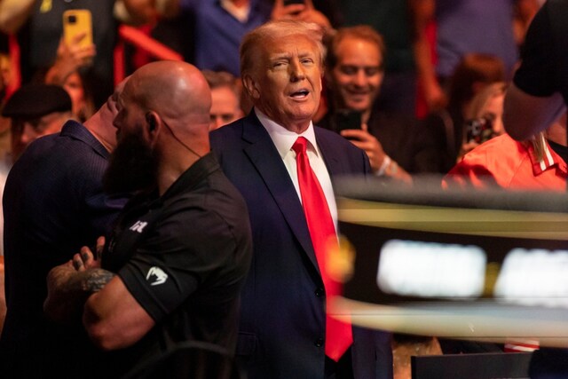 Watch: Donald Trump Spotted Paying Kid Rock at UFC 287 - News18