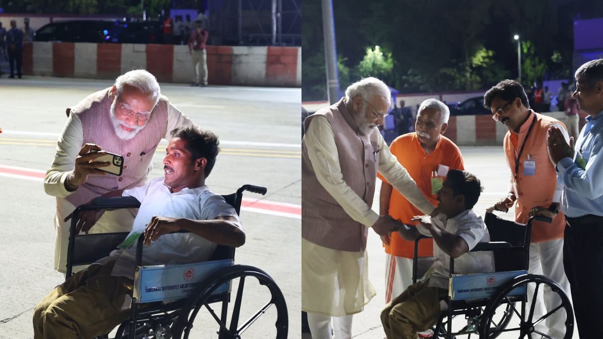 PM Modi Clicks 'Special Selfie' with BJP Worker from TN's Erode ...