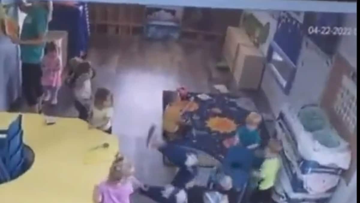 Caught On Camera: Teacher's Oopsie Moment After Kid Slyly Slides Chair ...
