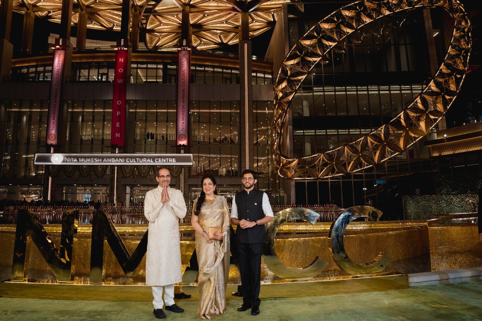 NMACC Event: Nita Ambani-Mukesh Ambani Pose For Paps; Rajinikanth, Alia ...