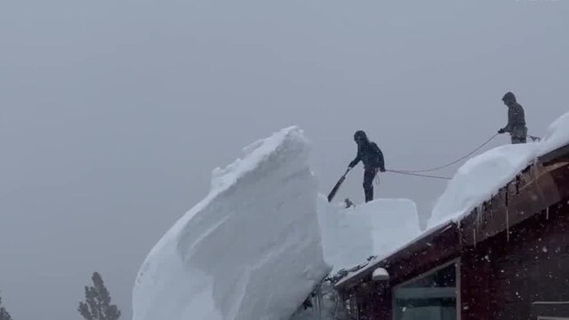 Shocking Clip Shows Giant Ice Block Sliding Down House Roof In ...