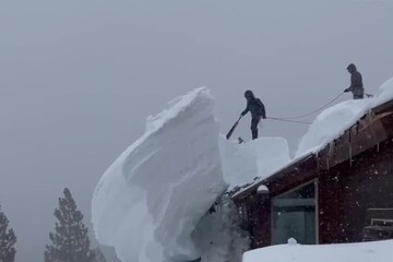 Shocking Clip Shows Giant Ice Block Sliding Down House Roof In ...