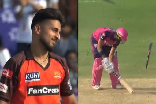 Umran Malik Knocks Over Devdutt Padikkal, Gives Him a Smiling Send-off ...