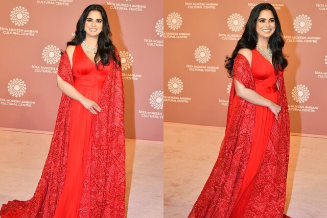 Isha Ambani Rocks an All-red Ensemble on Day 2 of the NMACC Fashion ...
