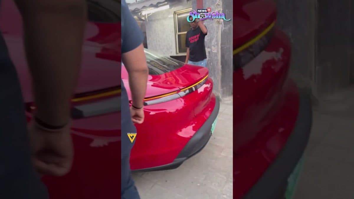 Rema Arrives In Style In Red Porsche In Mumbai | Porsche Car In India ...