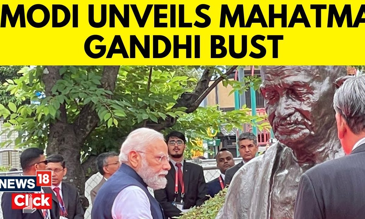 PM Modi Unveils Mahatma Gandhi Bust at Hiroshima Peace Park | PM Modi ...