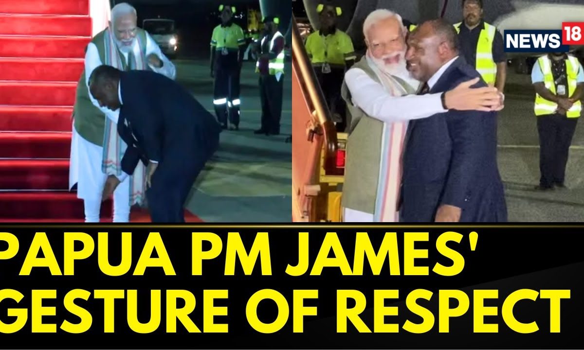 Papua New Guinea PM James Marape touches PM Modi's Feet | PM Modi Meets ...
