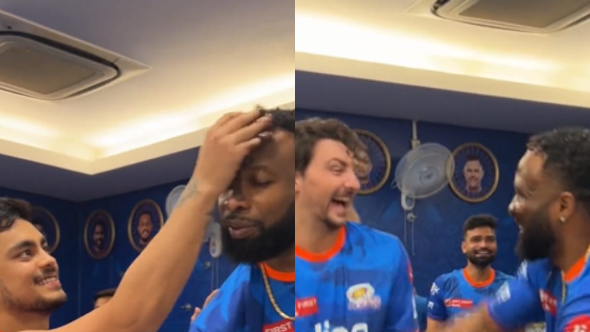 IPL 2023: Kieron Pollard Smears Cake on Tim David's Face, Inside Mumbai ...