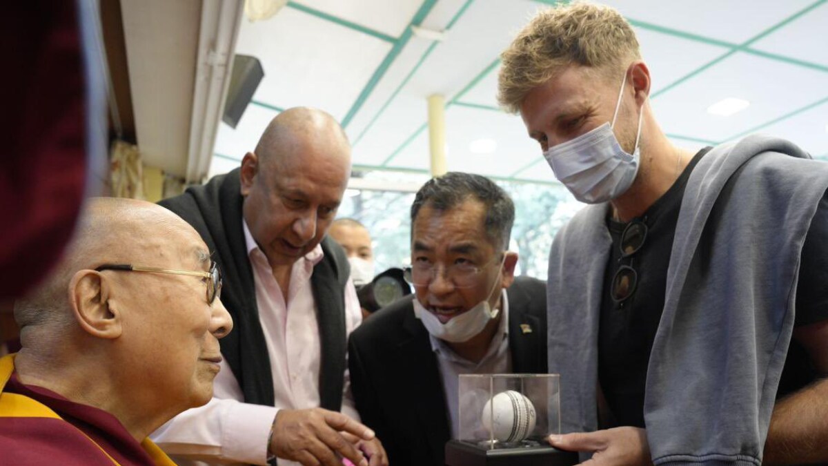 Joe Root Presents Memorabilia to The Great Dalai Lama | Cricketnext ...