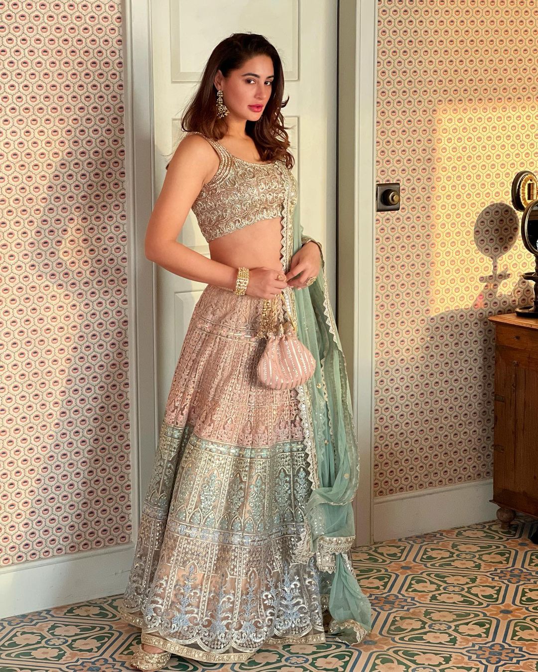 Nargis Fakhri Looks Drop Dead Gorgeous In Embellished Saree Check Out