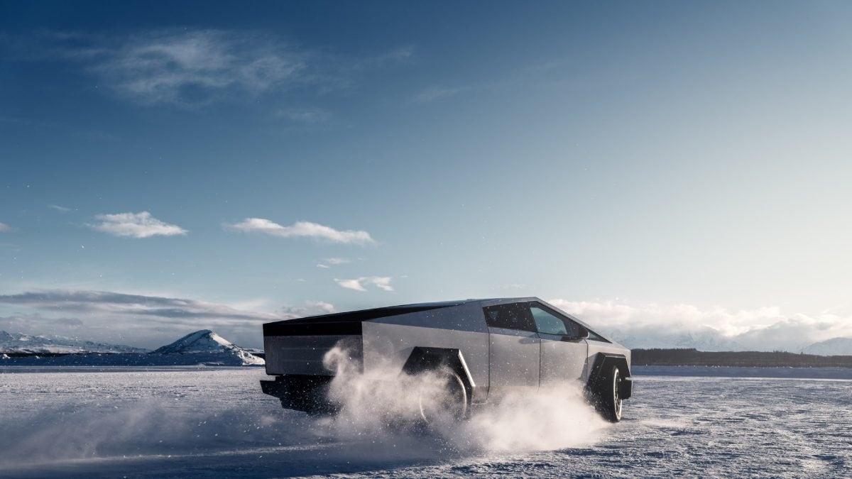 Tesla Cybertruck Drifting Images in Snow During Testing Phase Emerge ...