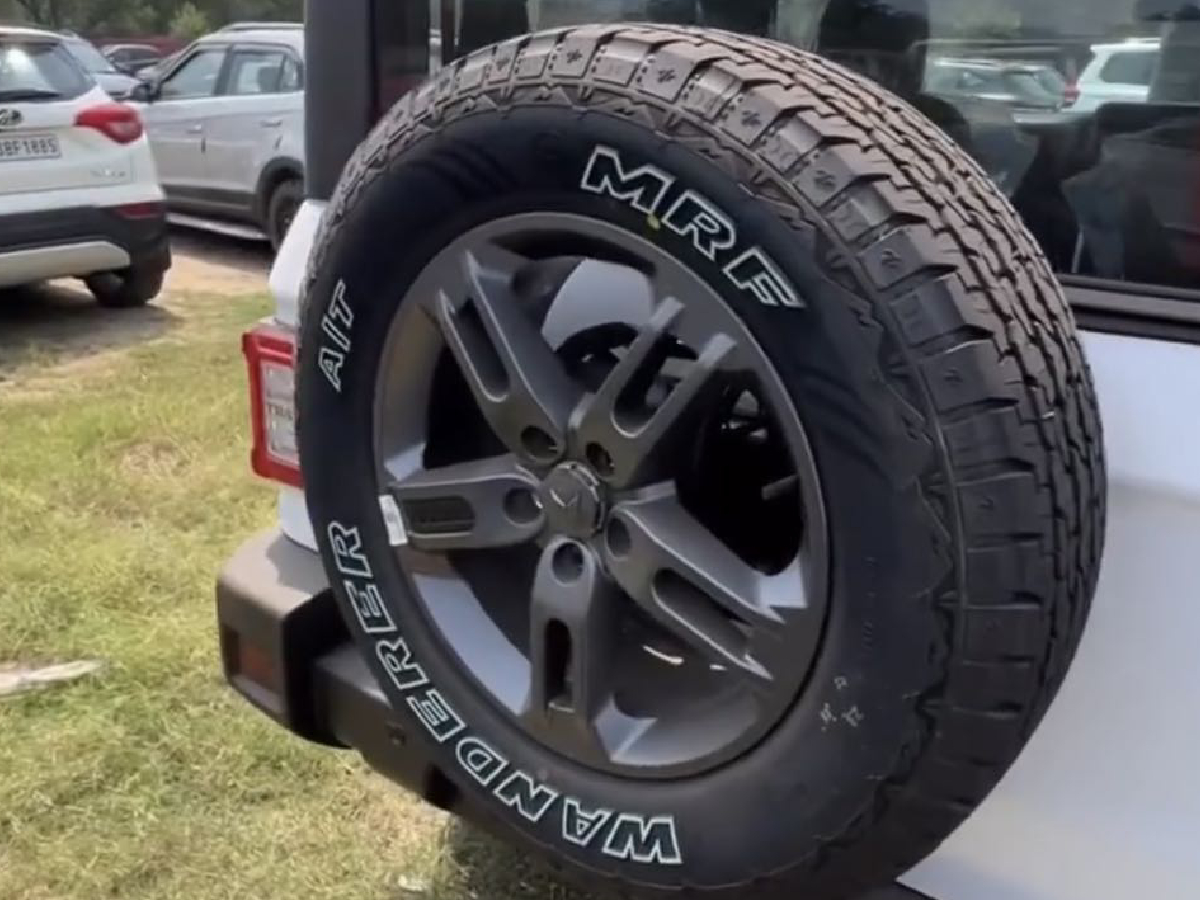 Mahindra Thar RWD Gets New Badge and MRF A/T Tyres, Check Details ...