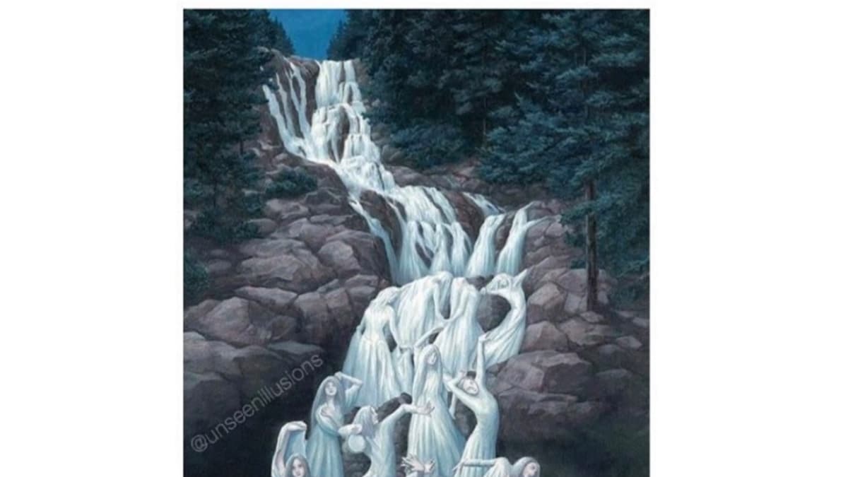 Illusion or Reality? Try Counting The Women In This Trippy Waterfall ...