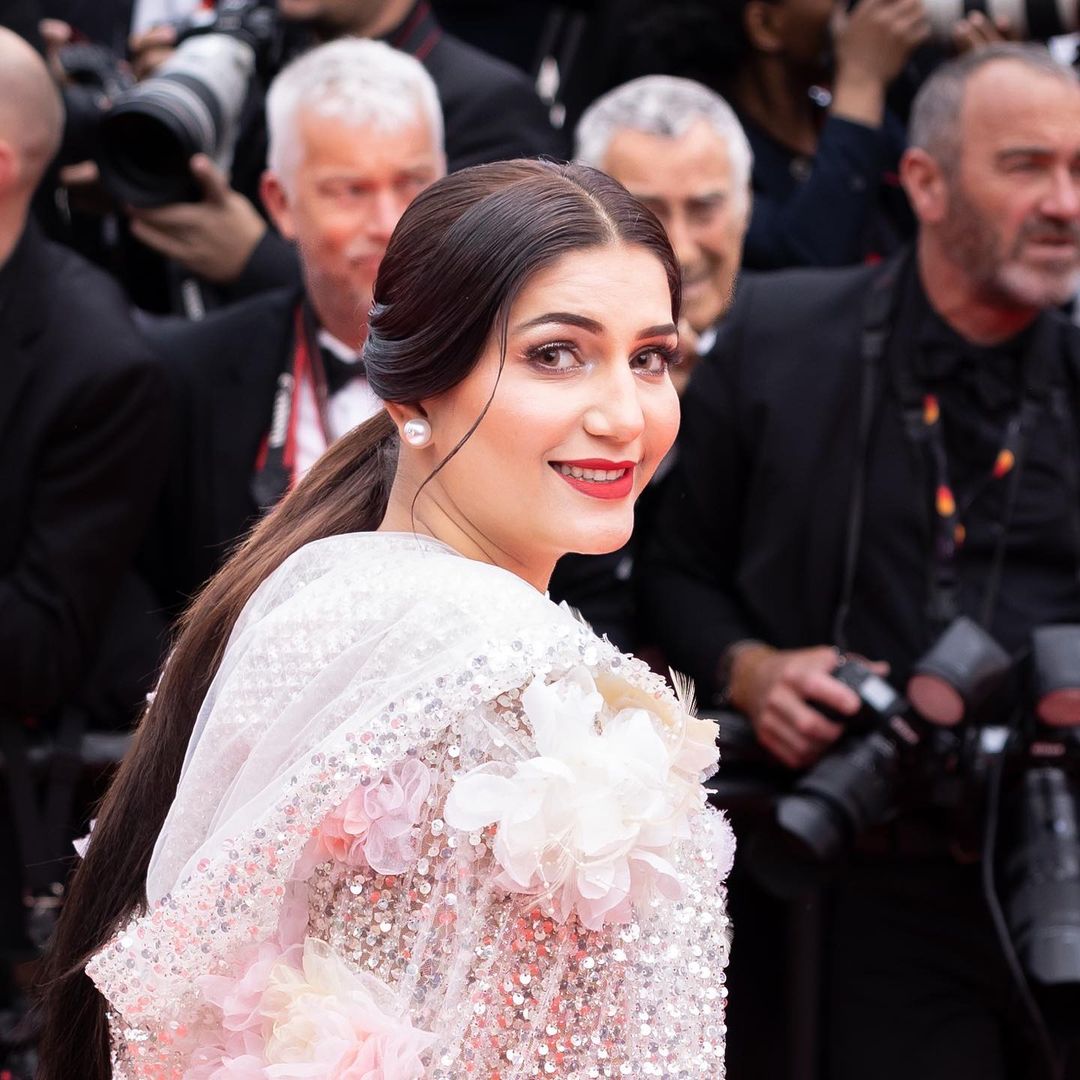 Sapna Choudhary Steals the Spotlight at Cannes Red Carpet in Gorgeous ...