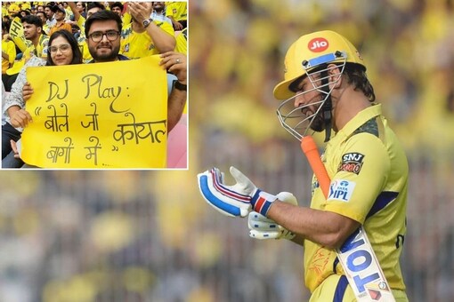 Dhoni Fan's 'Bole Jo Koyal Bagho Mein' Poster in CSK vs MI Brings Back ...