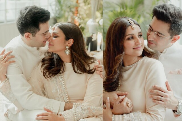 Parineeti Chopra And Raghav Chadha Look Lovely In Ivory Ensembles, See Couple's First Pics Post ...