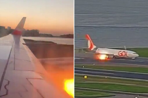 Brazil Plane's Engine Burst into Flames on Runway Moments Before Take ...