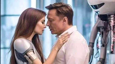 Viral Pics Of Elon Musk Kissing Humanoid Robot Real Or Fake? Here's The ...