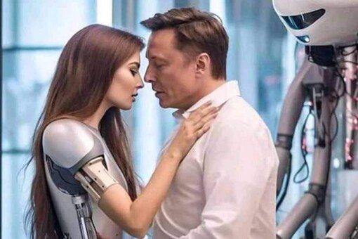 Viral Pics Of Elon Musk Kissing Humanoid Robot Real Or Fake? Here's The ...