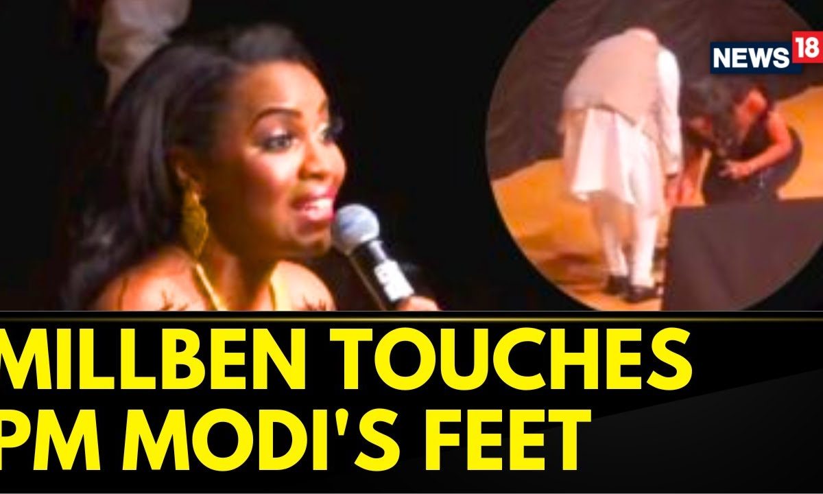 PM Modi U.S Visit | Singer Mary Millben Touches PM Modi's Feet | PM ...