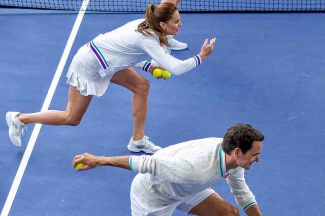 Princess Of Wales Kate Middleton Plays Tennis With Roger Federer At ...