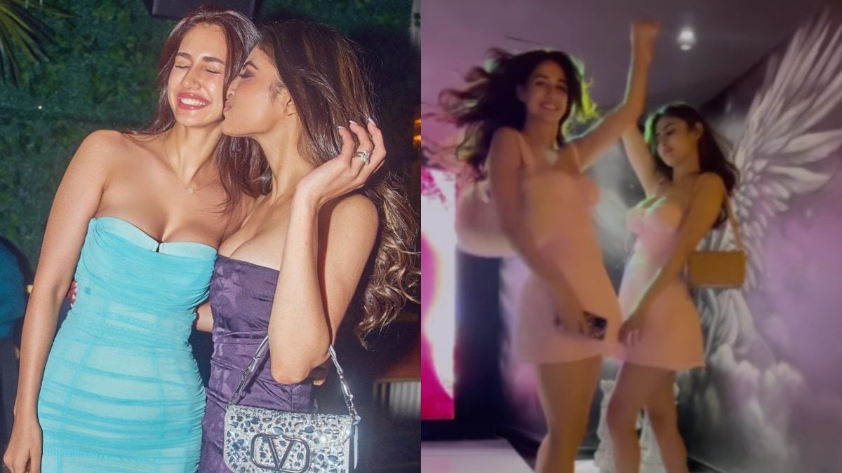HOT! Disha Patani Gets Kiss From Mouni On Birthday, BFFs Twin In Plunging Dresses In Sexy Video ...